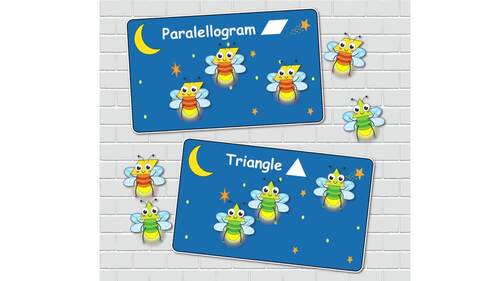 Fireflies Shapes Sorting Mats, 2D Shapes Center, Summer Busy Book Page