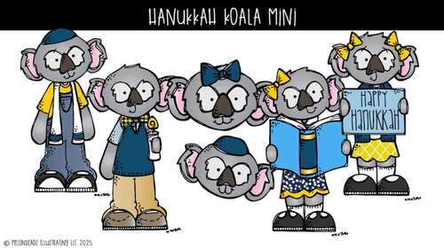 Hanukkah Koalas clip art, Jewish clip art Mini by Melonheadz Clipart