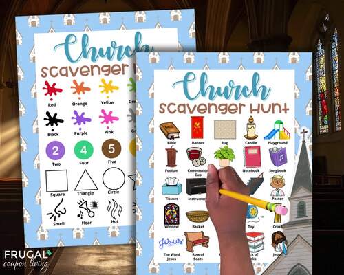 Church Scavenger Hunt Printable for Kids, Indoor Church Treasure Hunt Game