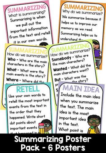 Summarizing (Summarising) - Reading Comprehension Bundle | TPT