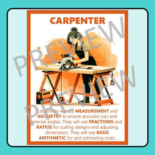 Math Jobs Posters : Exploring Math involved in Careers | 24 Poster Set ...