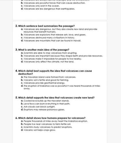 5th Grade Main Idea/Summarizing Quarterly Reading Assessments & Tracking