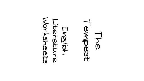 Shakespeare The Tempest PDF Worksheets by Worksheet Whisperer | TPT