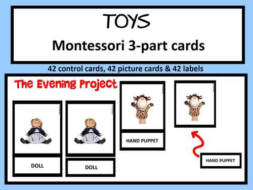 TOYS Montessori 3-part cards with real photographs by THE EVENING PROJECT