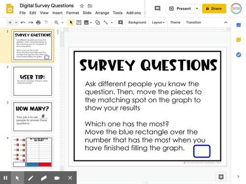 Google Classroom™ 75 Digital Survey Graphing Questions for Distance ...