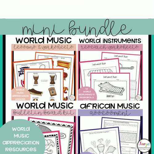 World Music Lessons and Worksheets Bundle by Jooya Teaching Resources