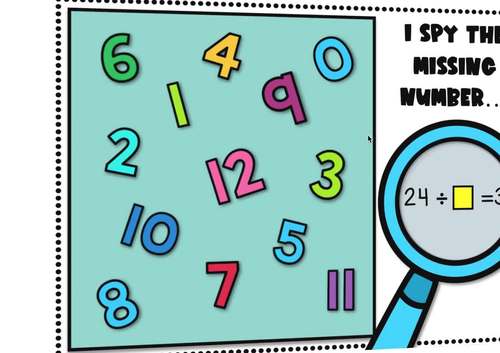 Missing Unknown Numbers in Division Facts Hunt Digital Math Boom Cards