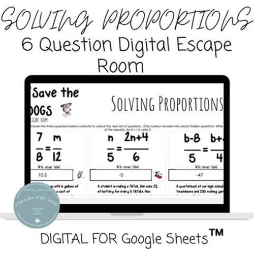 Solving Proportions Escape Room by Midwestern Math Teacher | TPT