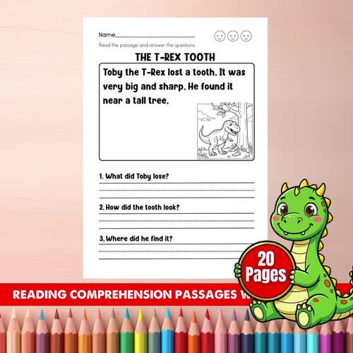 2nd Grade Reading Comprehension Passages with Questions | Dinosaur ...