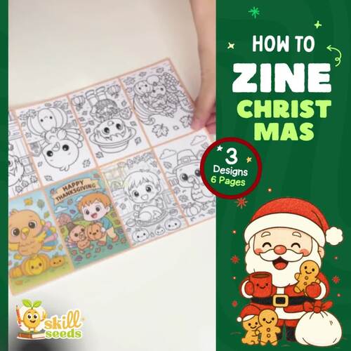 Zine: Christmas Mini Coloring Books | 3 Designs (6 Pages) | No-Prep ...