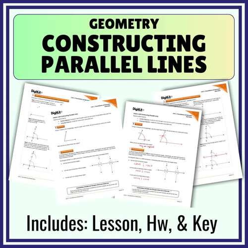 Constructing Parallel Lines Guided Notes, Worksheets | 9th-11th Grade ...