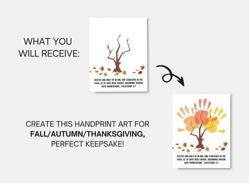 Thanksgiving Bible Verse Handprint Craft for Sunday School Bible Lesson