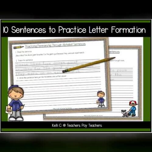 Handwriting Practice Forming Letters in Sentences BUNDLE For Year by ...