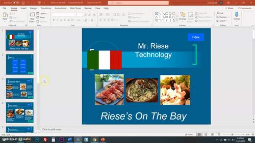 Restaurant Menu Power Point Project | PPT file Complete for Editing