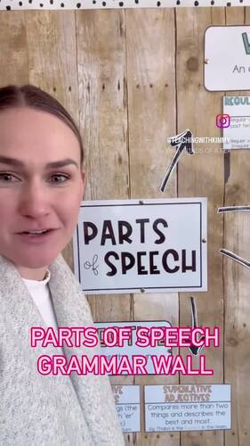 Grammar Wall- Parts of Speech by Teaching with Kimmy | TPT