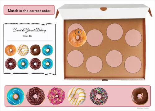 Match the Donut Order | Boom Cards by ABA Learning Corner | TPT