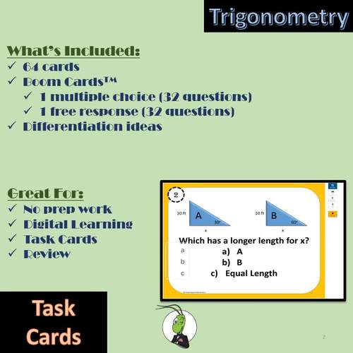 Right Triangle Trigonometry and Inverse Trig Boom Digital Task Cards