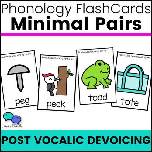 Postvocalic Devoicing Minimal Pair Cards - Devoicing - Phonology ...