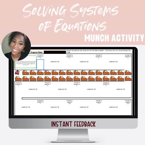 Solving Systems of Equations Thanksgiving Munch Activity | Algebra 1