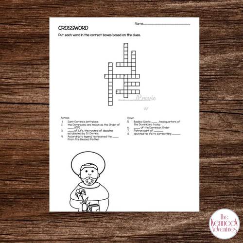 Catholic Saint Word Puzzles - No Prep Activity - St Dominic | TpT