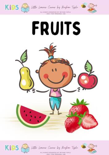 ESL Kindergarten Fruits Worksheets for Kids-ELL-EL-Newcomers Activities