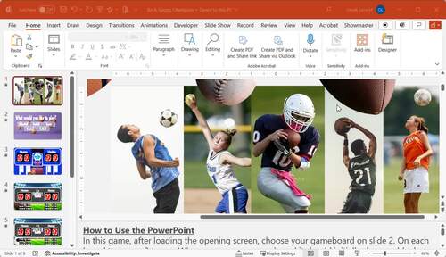 5 Athletic Themed PowerPoint Games - Be A Sports Champion by Be A ...