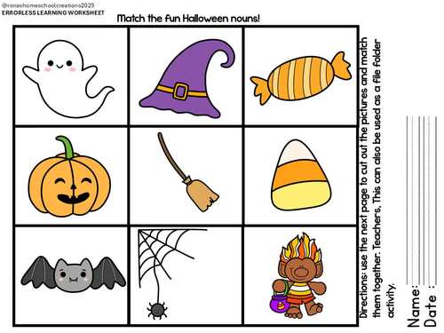 Fun Halloween Nouns| Errorless Learning |Nonverbal Autism |Book and ...