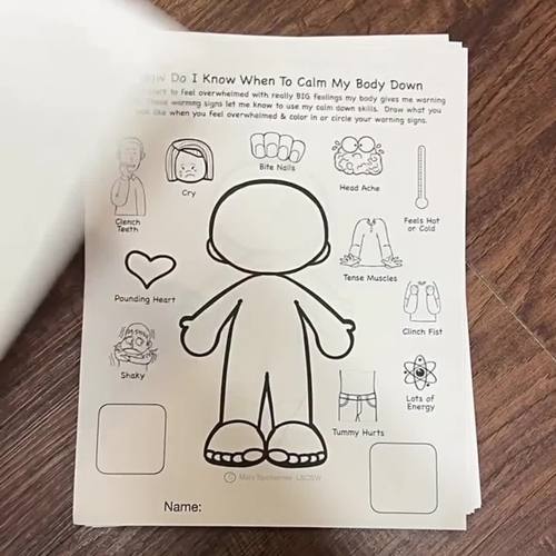 Self Regulation & Body Awareness Worksheets by Positive Counseling