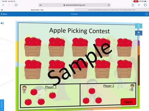 Open Ended Game BOOM Card Let's Take Turns: Apple Picking Contest ...