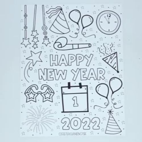 Winter Coloring Pages | New Year | January by Coffee Teach and Inspire