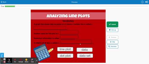 5.MD.2 5th Grade Analyzing Line Plots with Fractions Boom Cards Activity