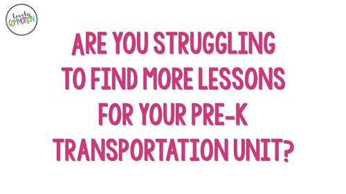 Play-Based Preschool Lesson Plans Transportation Thematic Unit | TPT