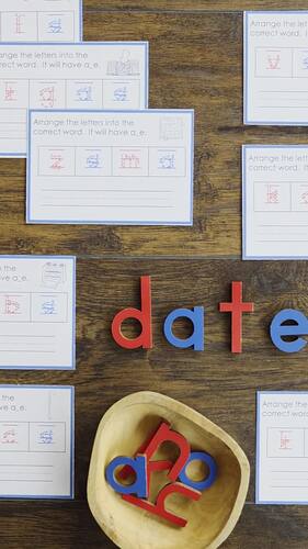 Modern Montessori Reading - Silent E - reassemble the word Montessori ...