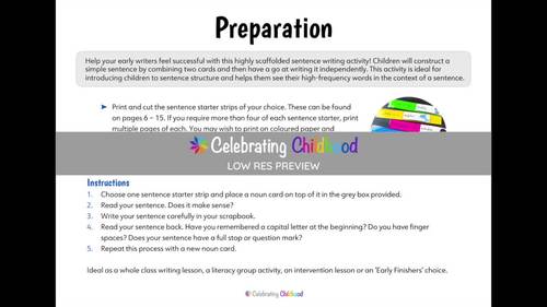 QLD Font Sentence Writing Strips by Celebrating Childhood | TPT