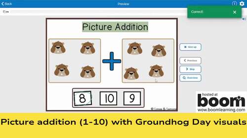 Groundhog Day Math Addition and Subtraction to 20 Missing Addends Boom ...