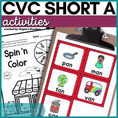 Short A CVC Words Worksheets and Phonics Activities - One-Syllable Words
