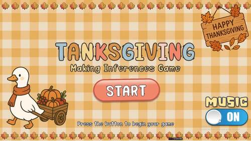 Thanksgiving Making Inferences Game Show Activity by ABCD Teacher Tour