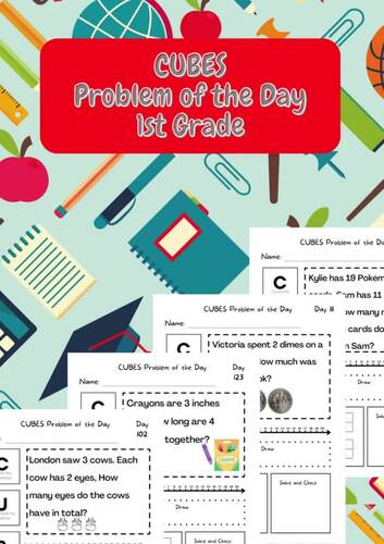 CUBES Math Problems of the Day 1st Grade by Teaching Second Grade ...