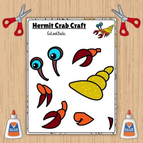 Hermit Crab Craft Activity | Ocean-Themed Cut and Paste | under the sea ...
