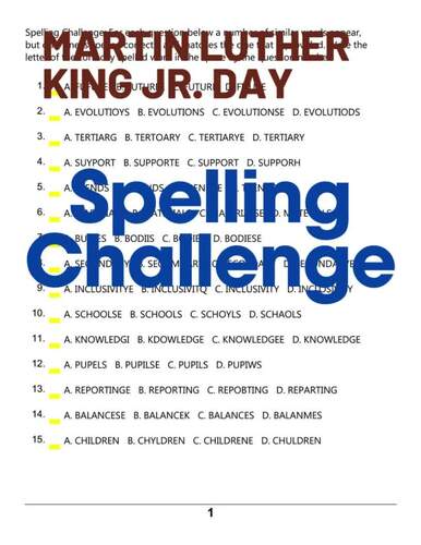 Martin Luther King Jr. Spelling Challenge: Mastering Key Terms & Concepts