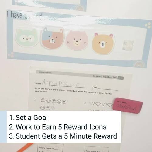 Positive Behavior System - Student Reward Chart: 5 for 5 PASTEL DOODLES ...