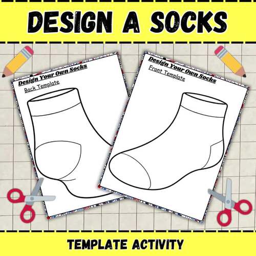 Design a socks | Winter Art Activity | Creative Drawing Templates For K ...