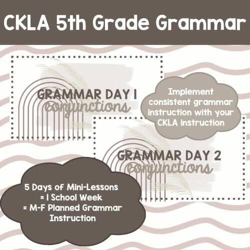 5th Grade CKLA Grammar: 2.1 Conjunctions | Mini-Lesson & Activities