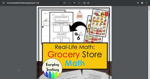Grocery Store Math Activities: Special Education, Autism | TpT