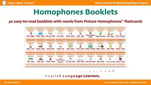 BUNDLE of 30 Homophones Booklets - Sets 1 & 2 (Picture Homophones™ Series)
