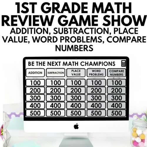 Addition and Subtraction 1st Grade Math Review PowerPoint™ Game Show