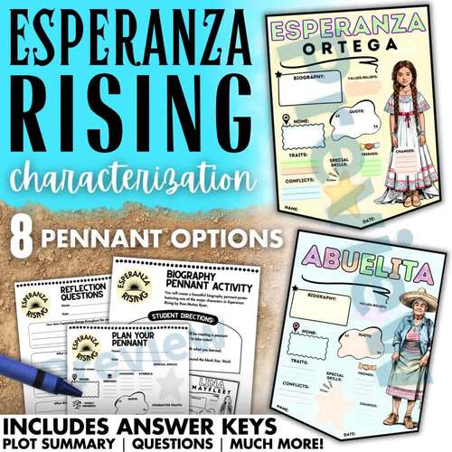 Esperanza Rising Character Analysis Pennant Novel Activity Hispanic ...