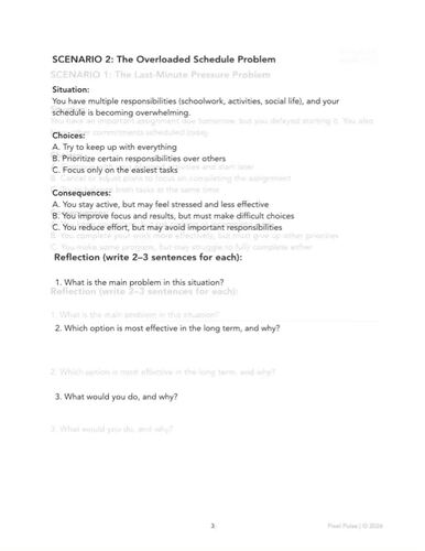 Real-Life Time Management Activities | Teen Life Skills | SEL | Grades 9–10