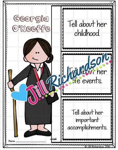 Biography Template Georgia O'Keeffe Writing Women's History Month ...