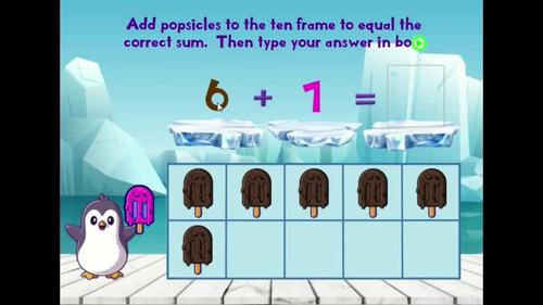 Addition Ten Frames to 10 - Winter Math Boom Cards™ for Kindergarten ...